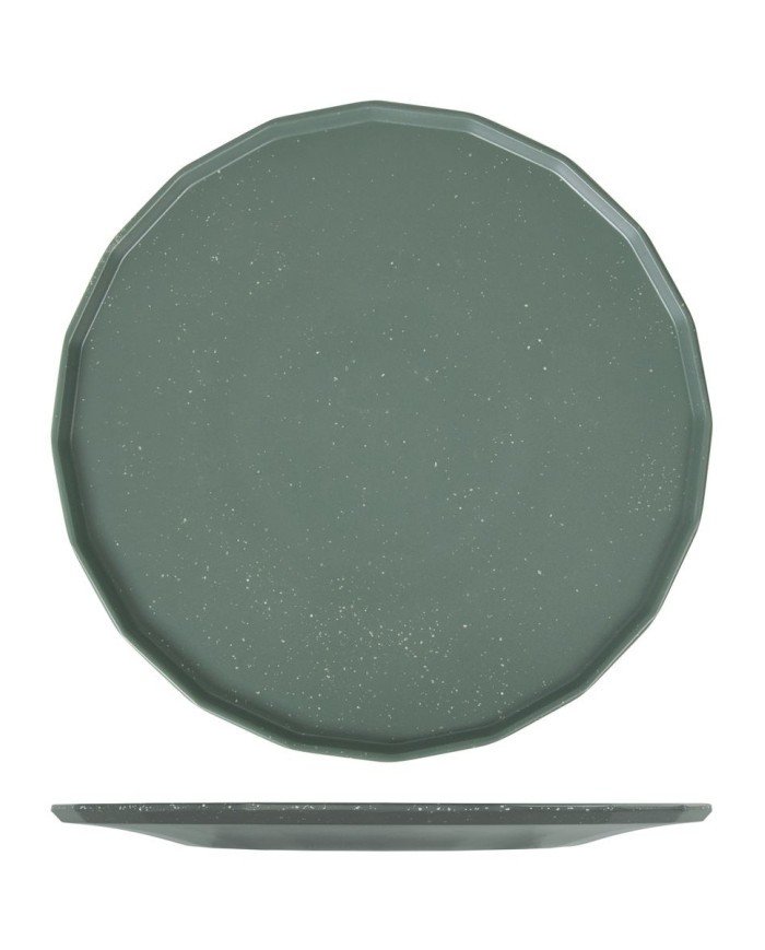 Buy PLATE DARK GREEN SPECKLED Ø31.5CM H1.9CM MELAMINE DUBAI CREATIVE ...