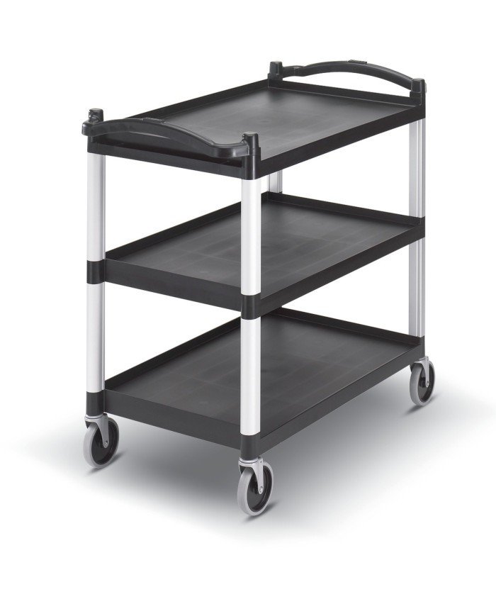 Service trolley plastic grey 3 levels 101.5x54x95 cm 180 kg Cambro