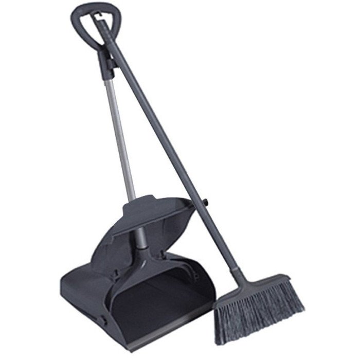 Buy PLASTIC DUST PAN WITH BROOM BLACK L94 X W32 X H12CM SILVER ...