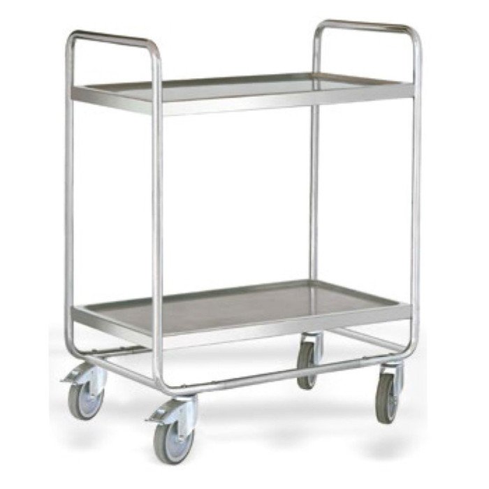 Buy HEAVY DUTY SERVING TROLLEY 2-TIERS 80X50CM FLAT PACKED L81 X W54 X ...