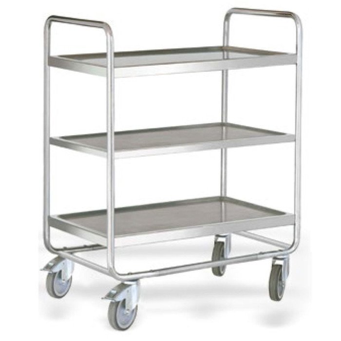 HEAVY DUTY SERVING TROLLEY 3-TIERS 80X50CM FULL SST FLAT PACKED L81 X ...