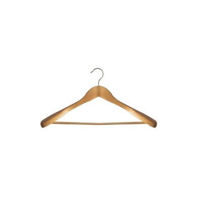 CURVED HANGER L44.5CM OPEN HOOK+NOTCHES+NON-SLIP BAR LOTUS WOOD NATURAL ...