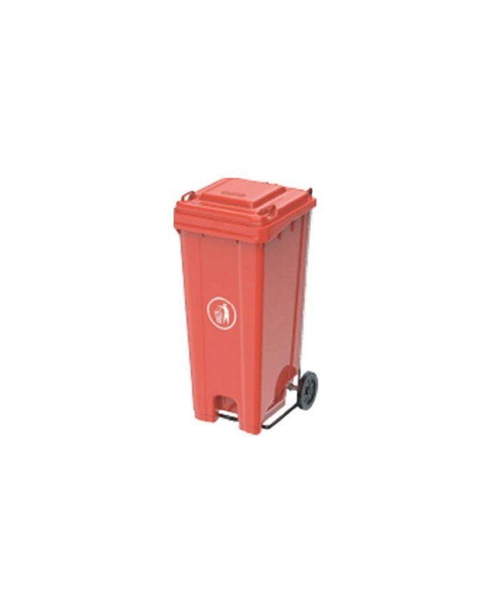Buy INDUSTRIAL MOBILE BIN WITH HEAVY DUTY STEEL PEDAL RED 240CL ...