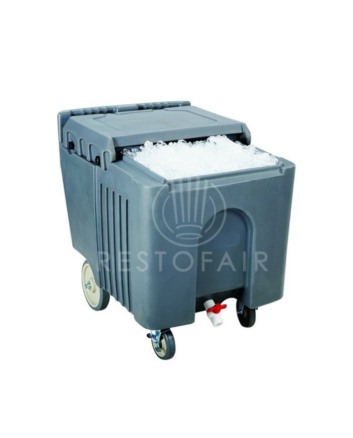 Buy ICE CADDY 57KG/110L WITH SLIDING LID GREY PE/PU 58.5X80X74.5CM ...