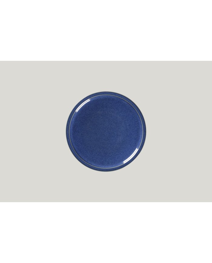 Flat coupe plate round blue porcelain Ø 21 cm Rakstone Ease Rak