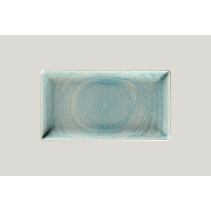 Buy Dinner plate rectangular blue porcelain 33.8x18.3 cm Rakstone Spot ...