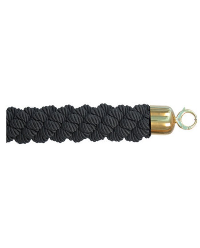 Buy BARRIER ROPE CLASSIC TWISTED BLACK WITH GOLD ENDS 150CM | Restofair RAK