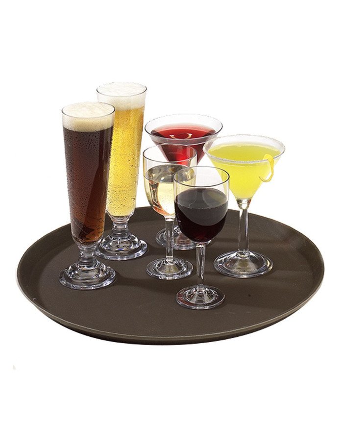 TRAY CAMTREAD ROUND BROWN D35.5CM NON SLIP