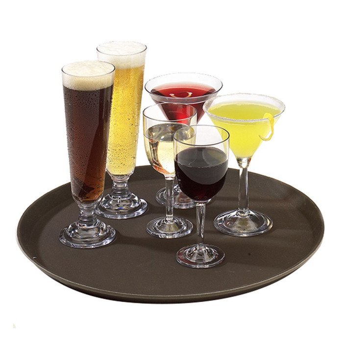 TRAY CAMTREAD ROUND BROWN D35.5CM NON SLIP