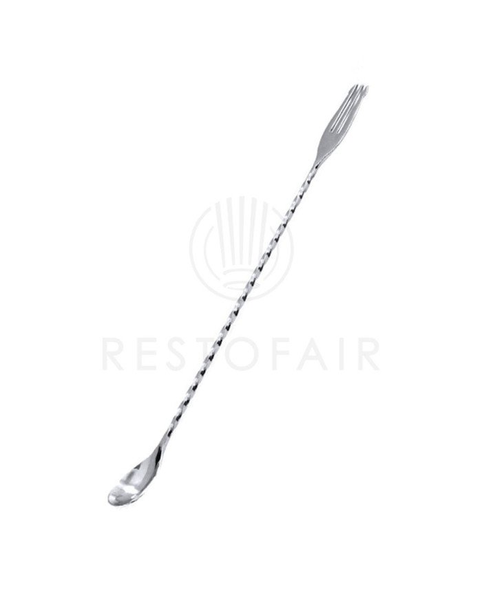 TRIDENT BAR SPOON/FORK TWISTED HANDLE L45CM SST