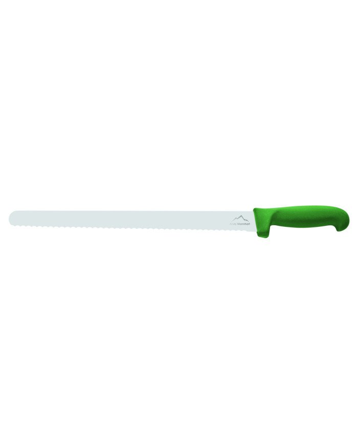 SLICING KNIFE WAVY BLADE GREEN L30CM NYLON HANDLE PC BY AM