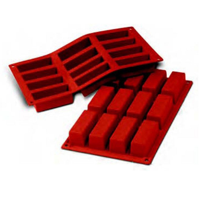 FLEX MOULD 30X17.5CM 12 MINI CAKES L7.9X2.9XH3CM 7CL SILICON
