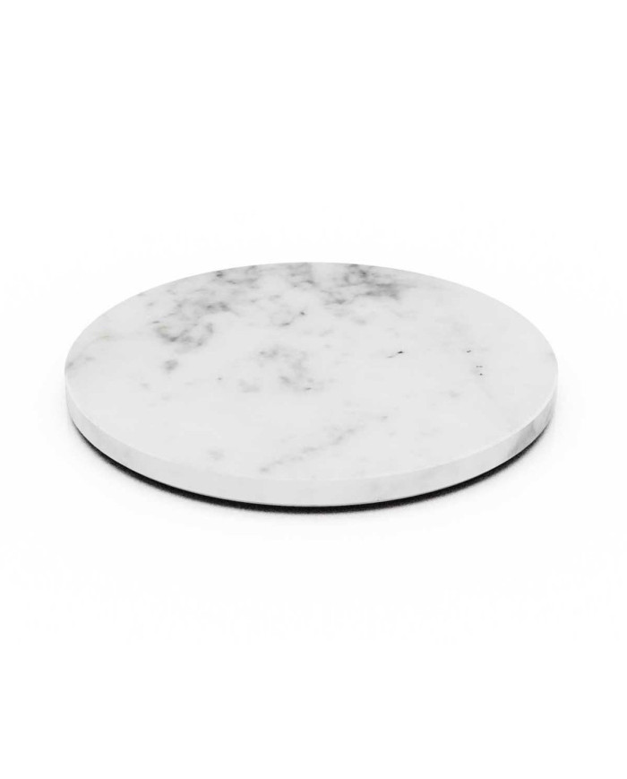 Round Plinth White D32xH2.5cm Marble Tilt Craster