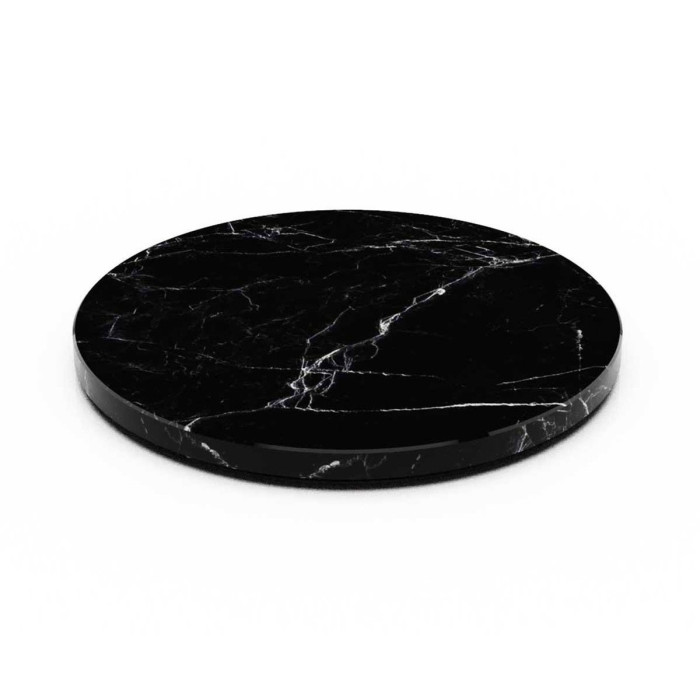 Round Plinth Black D32xH2.5cm Marble Tilt Craster