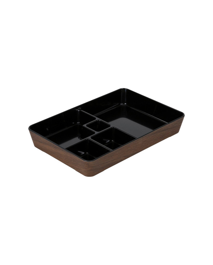 Buy BENTO BOX WITH PARTITIONS BLACK WOOD L18.9XW28.4XH4.1CM MELAMINE ...